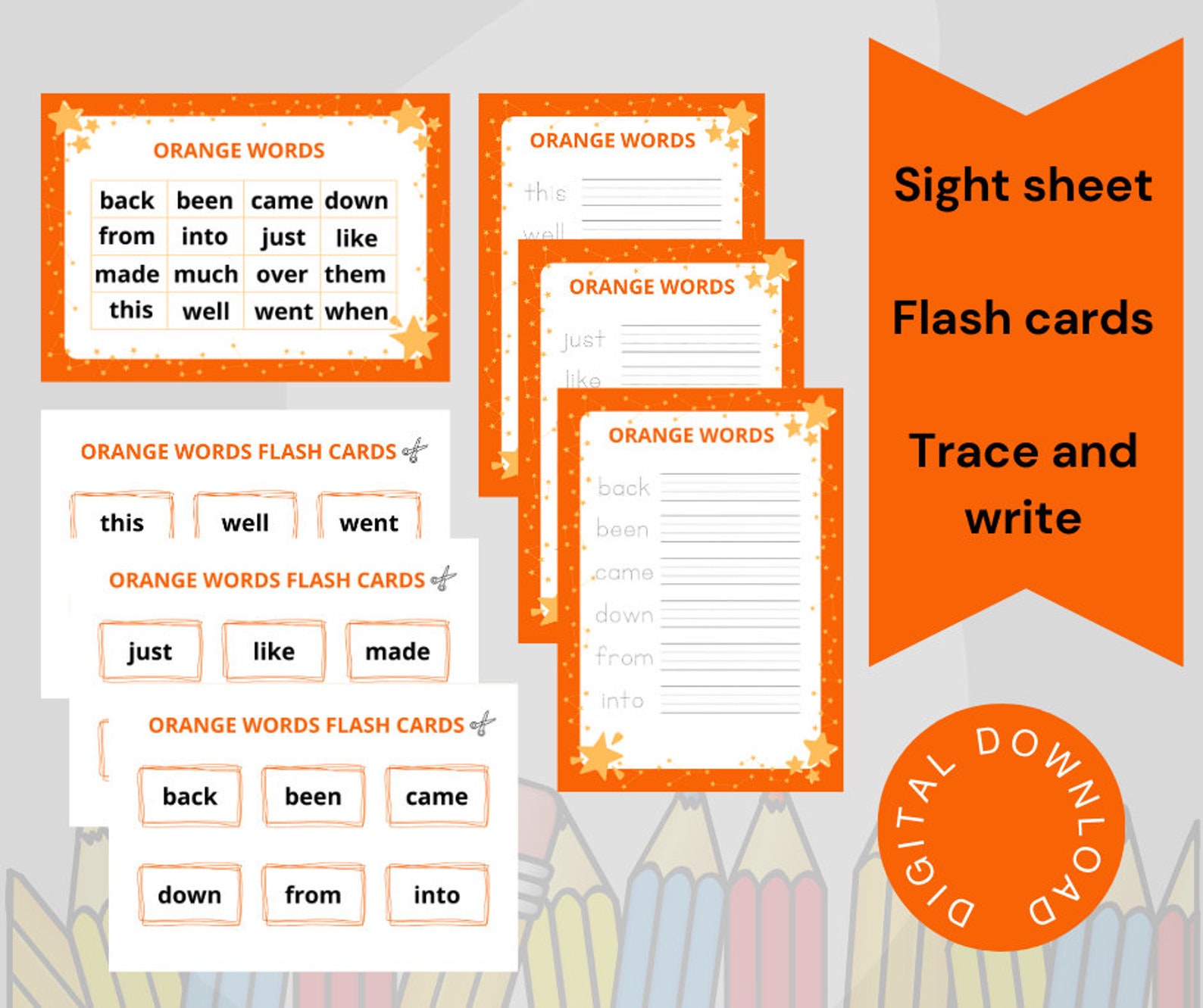 High Frequency Printable Sight Words Worksheets Magic 100 Words Green ...