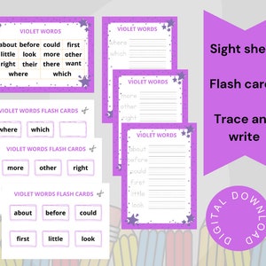 Sight Words Printable Kindergarten Flashcards for Kids High Frequency ...