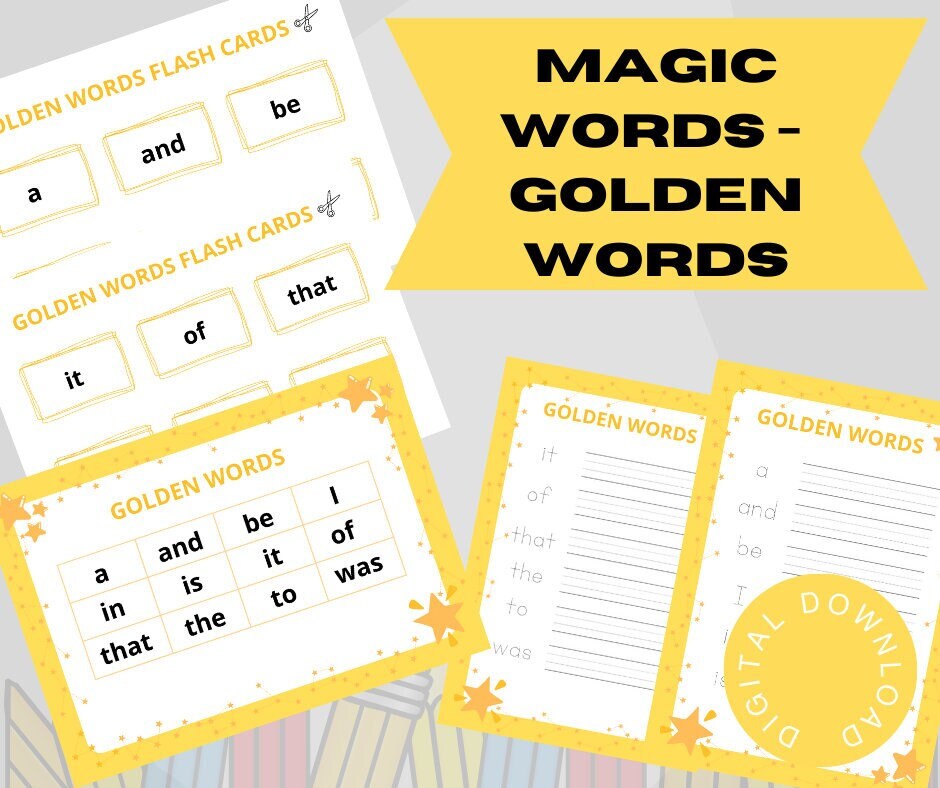 Printable Sight Words Magic 100 Words Golden Words M100W High Frequency ...