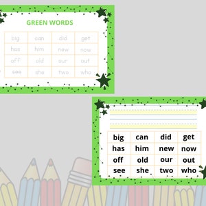 High Frequency Printable Sight Words Worksheets Magic 100 Words Green ...