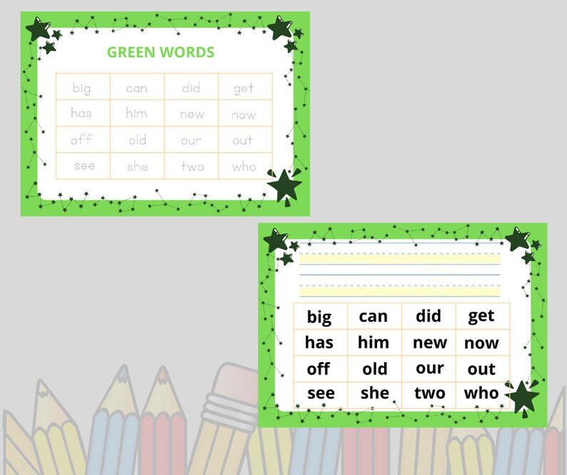 High Frequency Printable Sight Words Worksheets Magic 100 Words Green ...