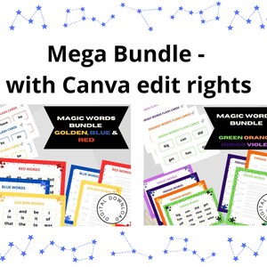 Magic 100 Words M100W Mega Bundle Canva Edit Printable Sight Words High ...