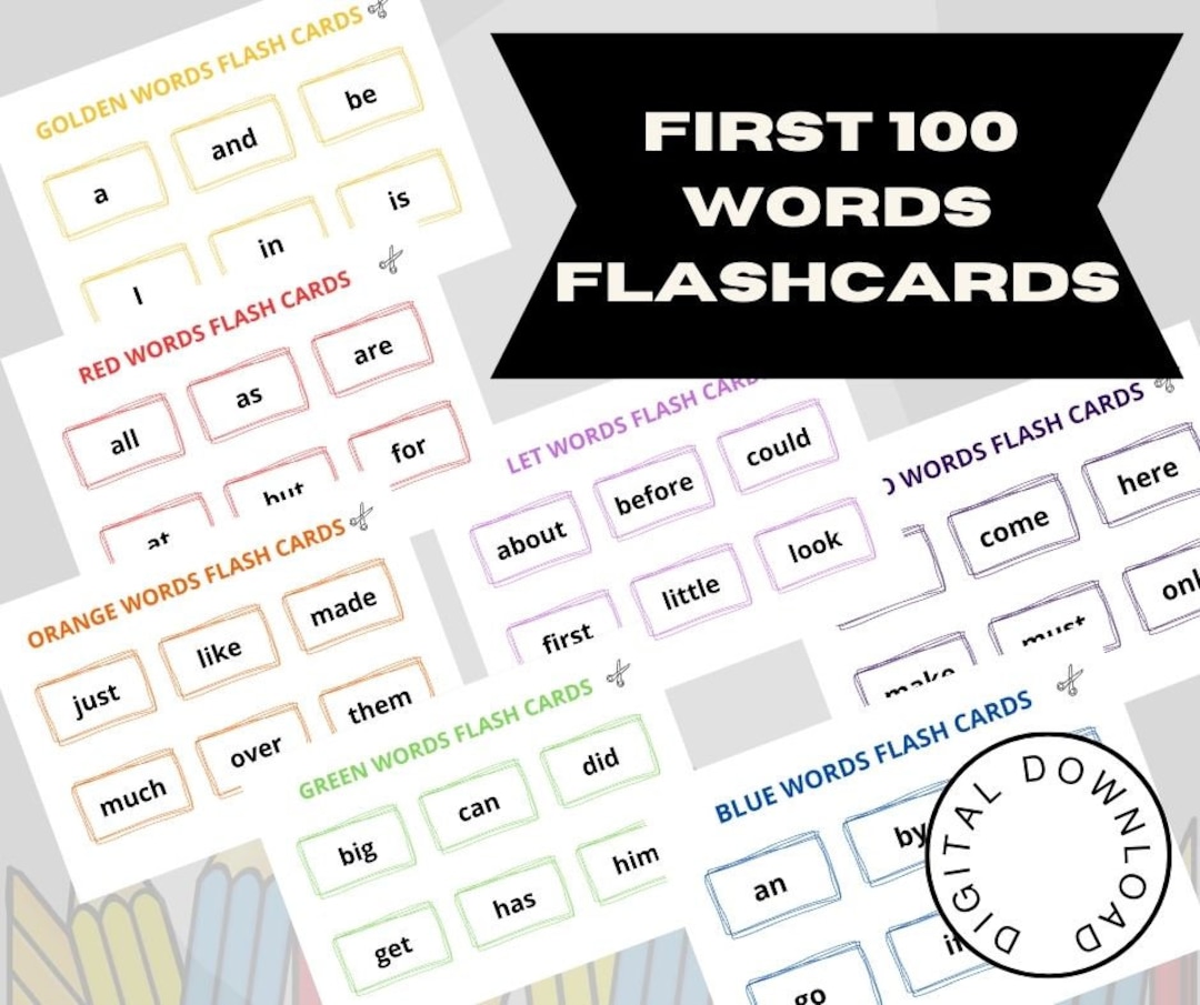 Sight Words Printable Kindergarten Prek Flashcards for Kids High ...