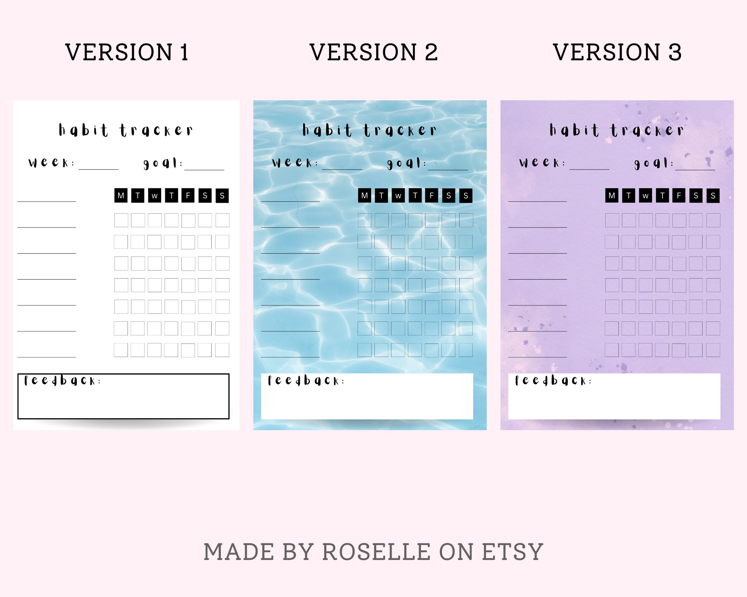 Weekly Habit Tracker Printable, Habit Tracker Template, Routine Tracker ...