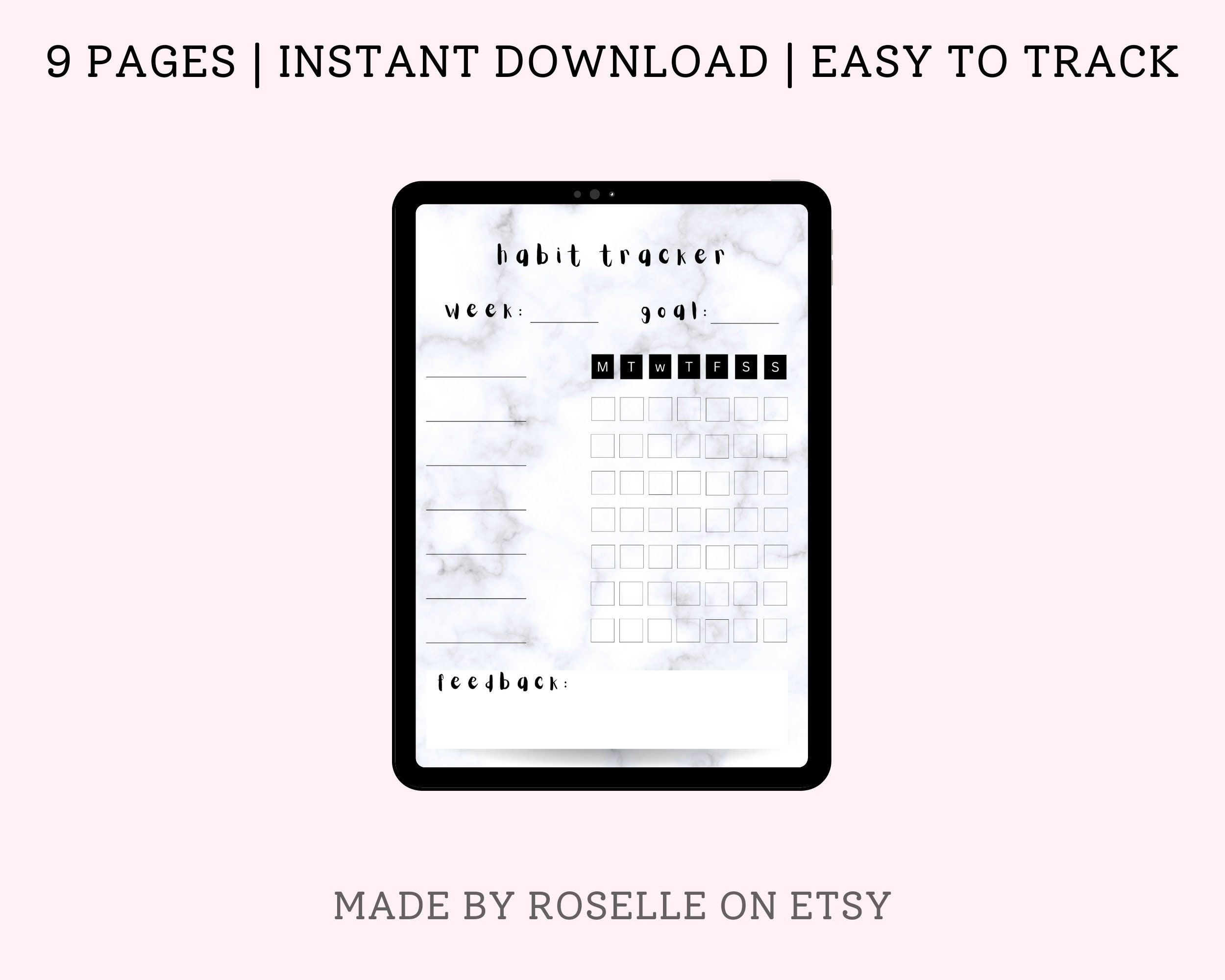 Weekly Habit Tracker Printable, Habit Tracker Template, Routine Tracker ...