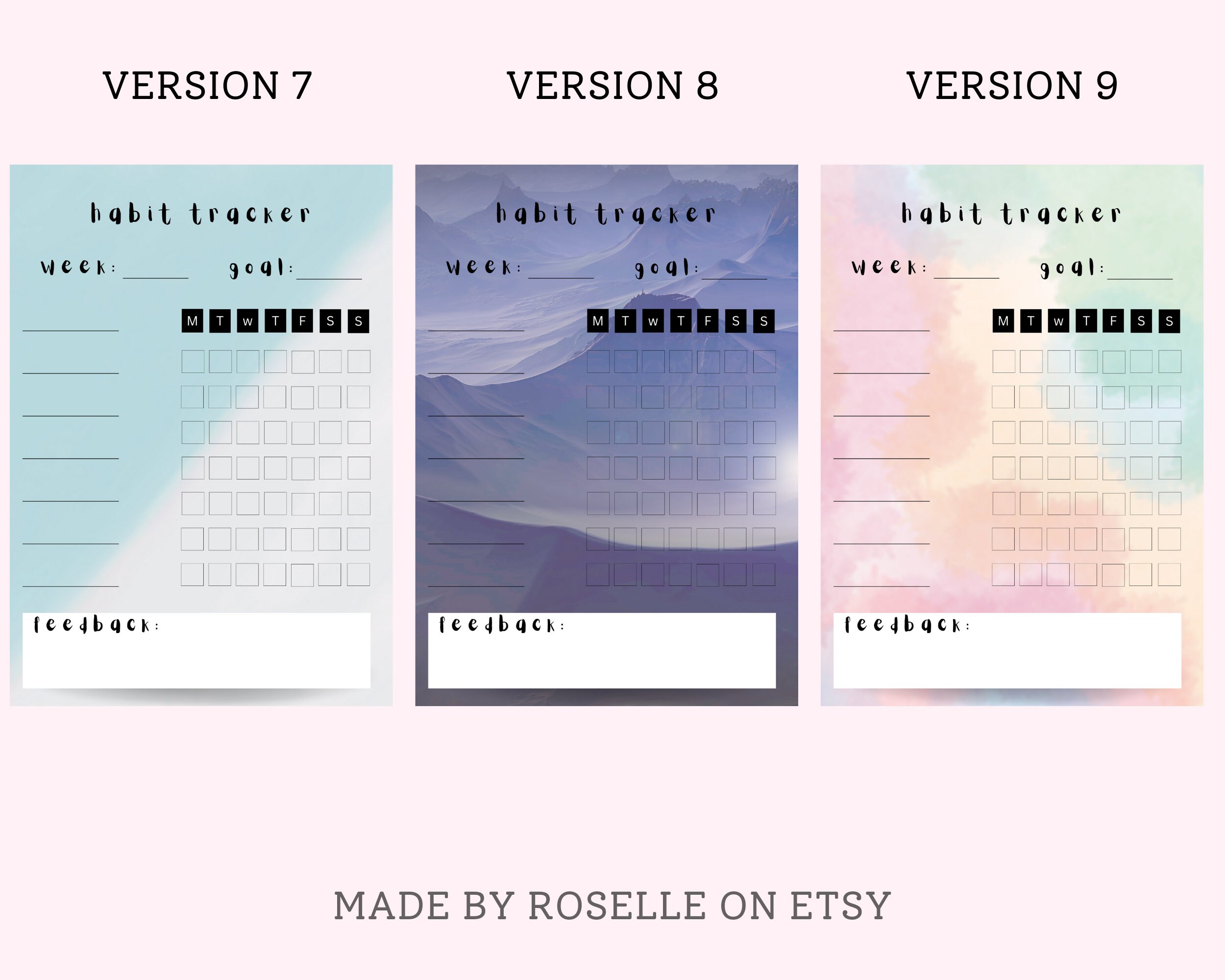 Weekly Habit Tracker Printable, Habit Tracker Template, Routine Tracker ...
