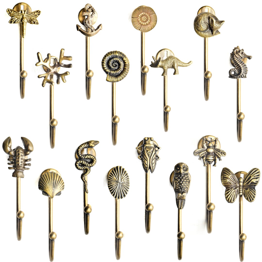 Insect and Animal Iron Hooks for Walls | Nautical and Nature Wall Hooks ...