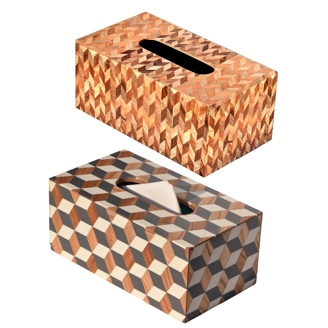Resin Inlay Tissue Box Cover Kiker and Mango Wood - Etsy UK