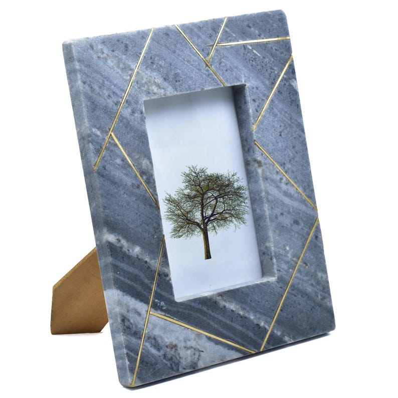 Stunning Marble Photo Frame Adorned With Brass Elements - Etsy