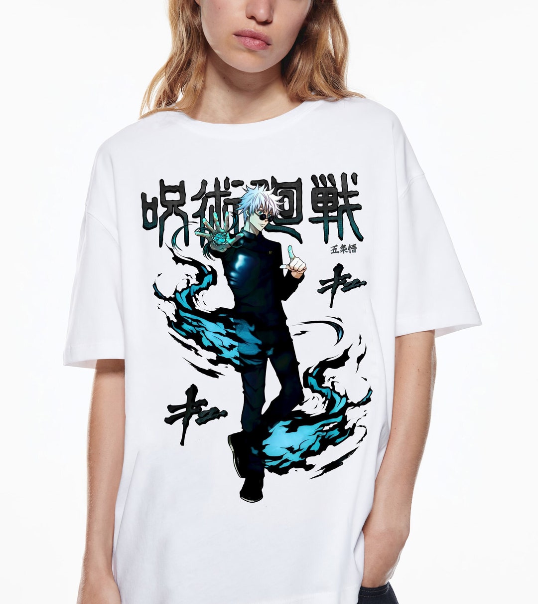 Satoru Gojo Blue Smoke Art Shirt, Satoru Gojo T-shirt, Gojo Satoru ...