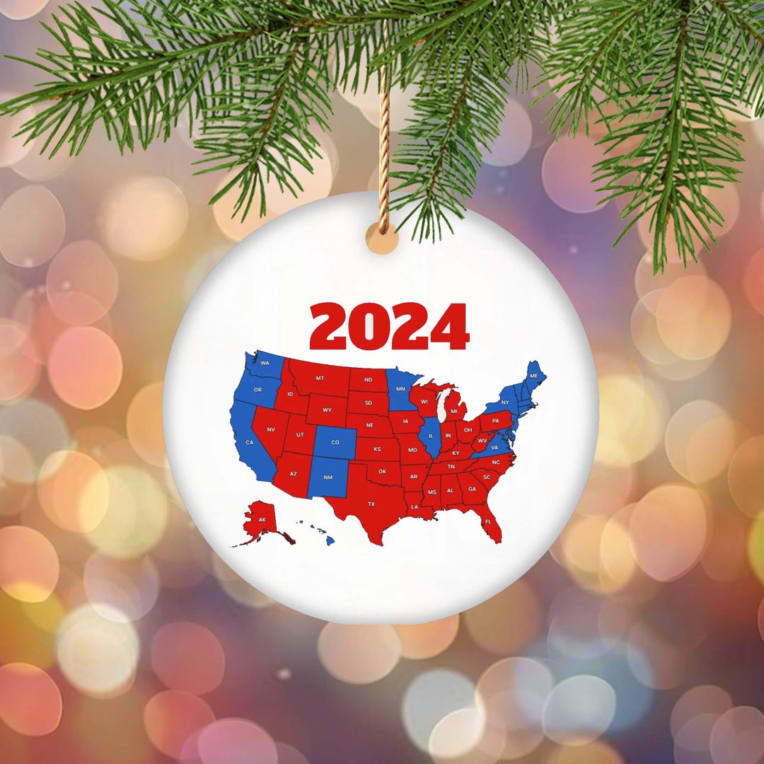 MAGA Trump Election Map 2024 Ornament, President Trump 2024 Ornament ...
