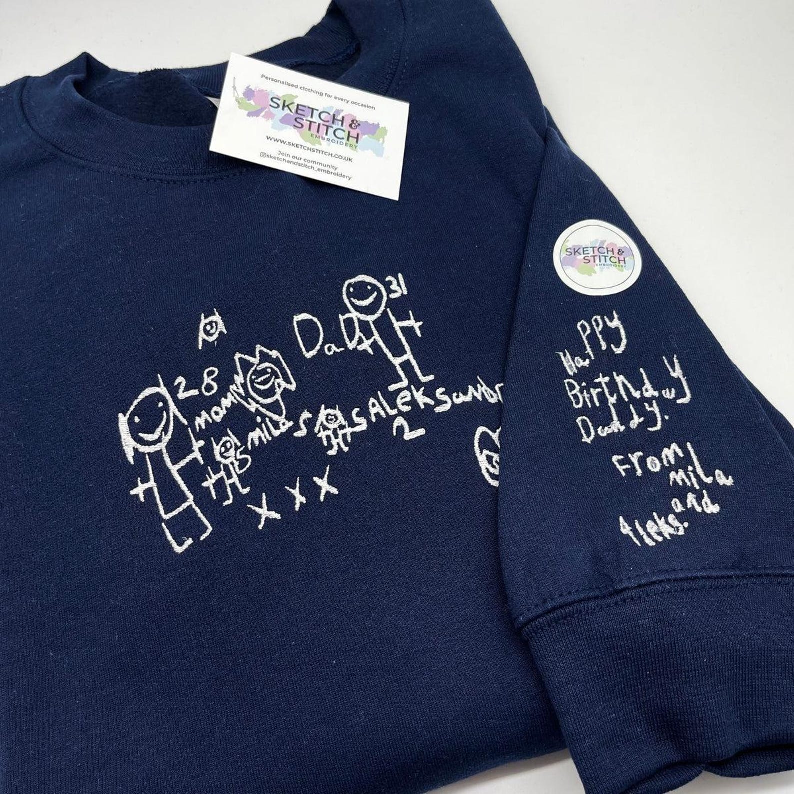 Embroidered Custom Kids Photo Drawing Shirt, Custom Kid Art Shirt ...