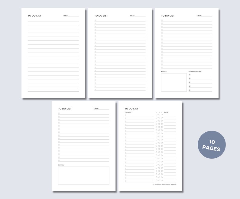To Do List Bundle to Do List Pages Daily to Do List - Etsy