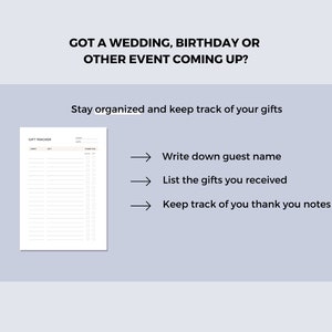 Gift Tracker Printable Gift Tracker Gift Log Wedding Gift - Etsy