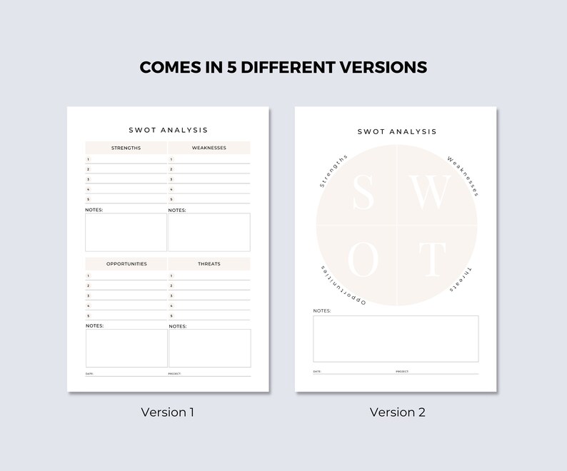 SWOT Analysis Printable, Business Planner SWOT Analysis, SWOT Template ...