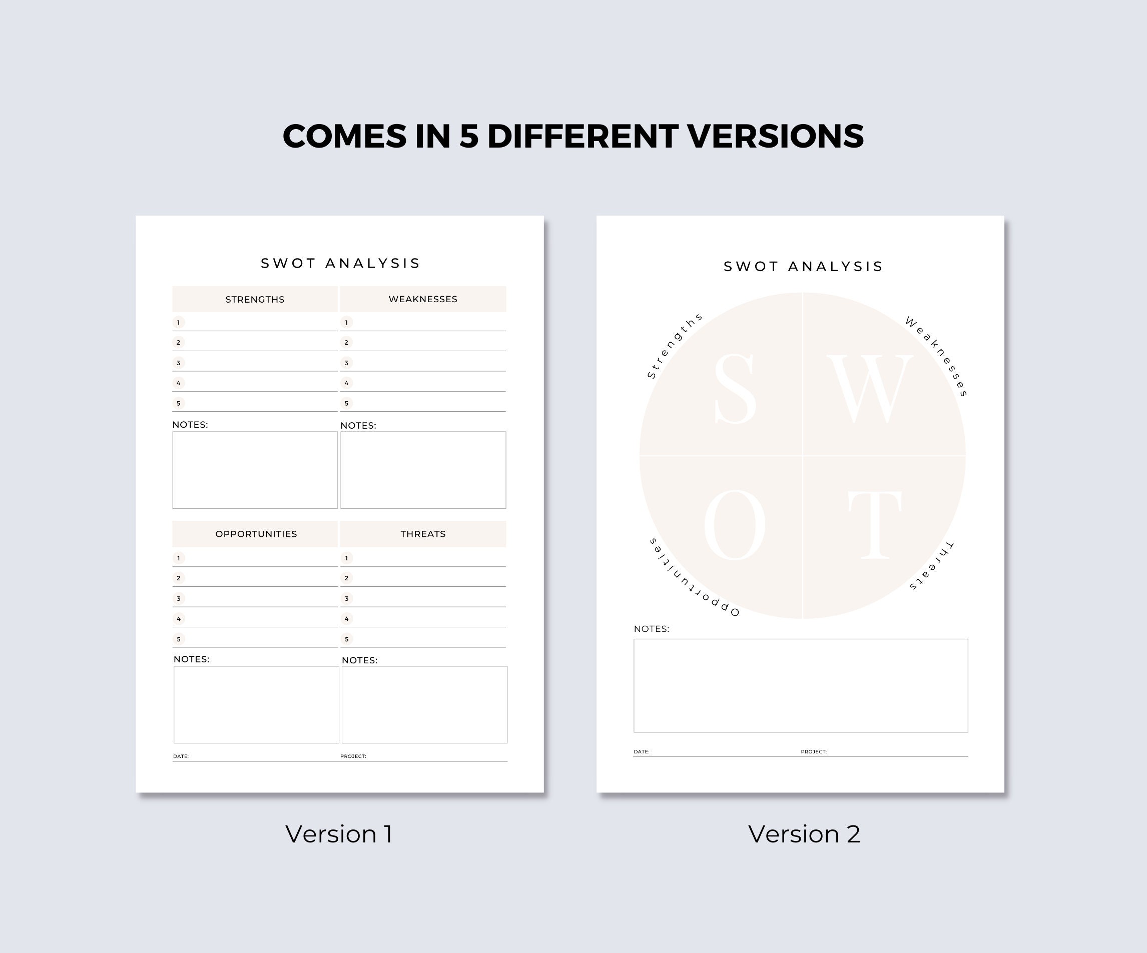 SWOT Analysis Printable, Business Planner SWOT Analysis, SWOT Template ...