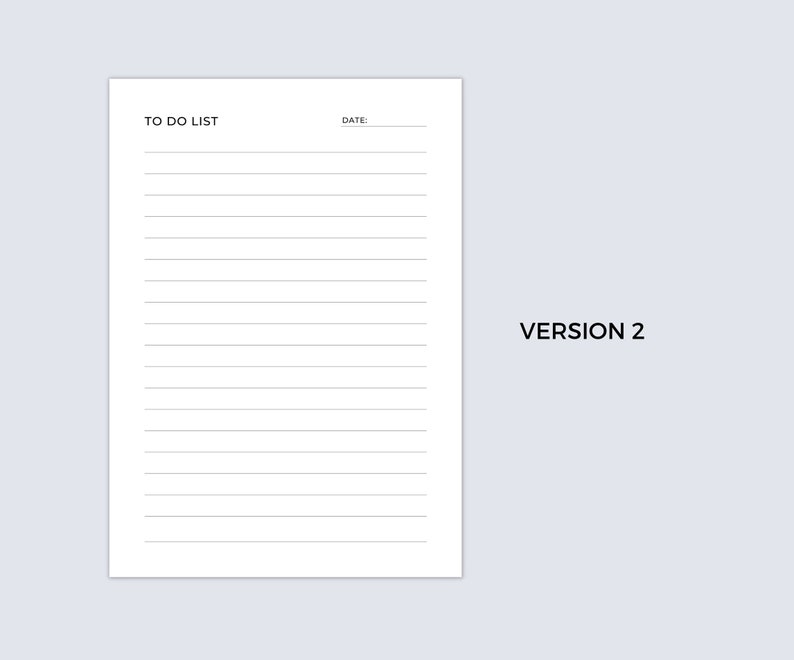 Minimalist To Do List Printable To Do List Simple Daily To - Etsy.de