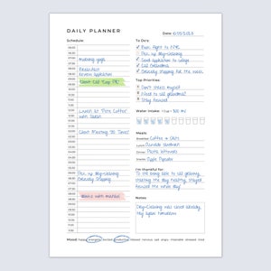 Undated Daily Planner Printable Daily Planner Day Planner - Etsy