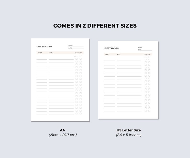 Gift Tracker Printable Gift Tracker Gift Log Wedding Gift - Etsy