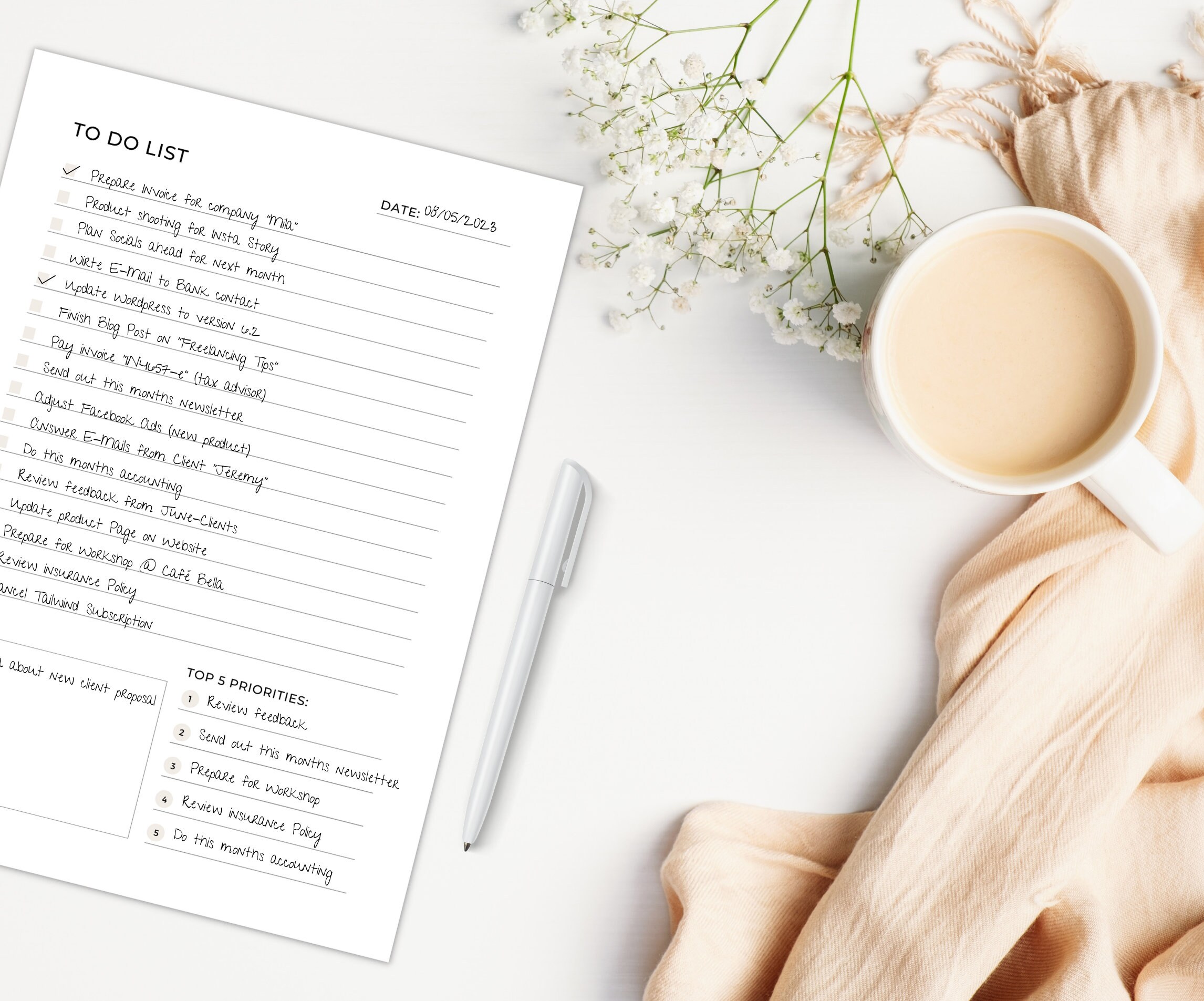 Minimalist To Do List Printable To Do List Simple Daily To - Etsy.de
