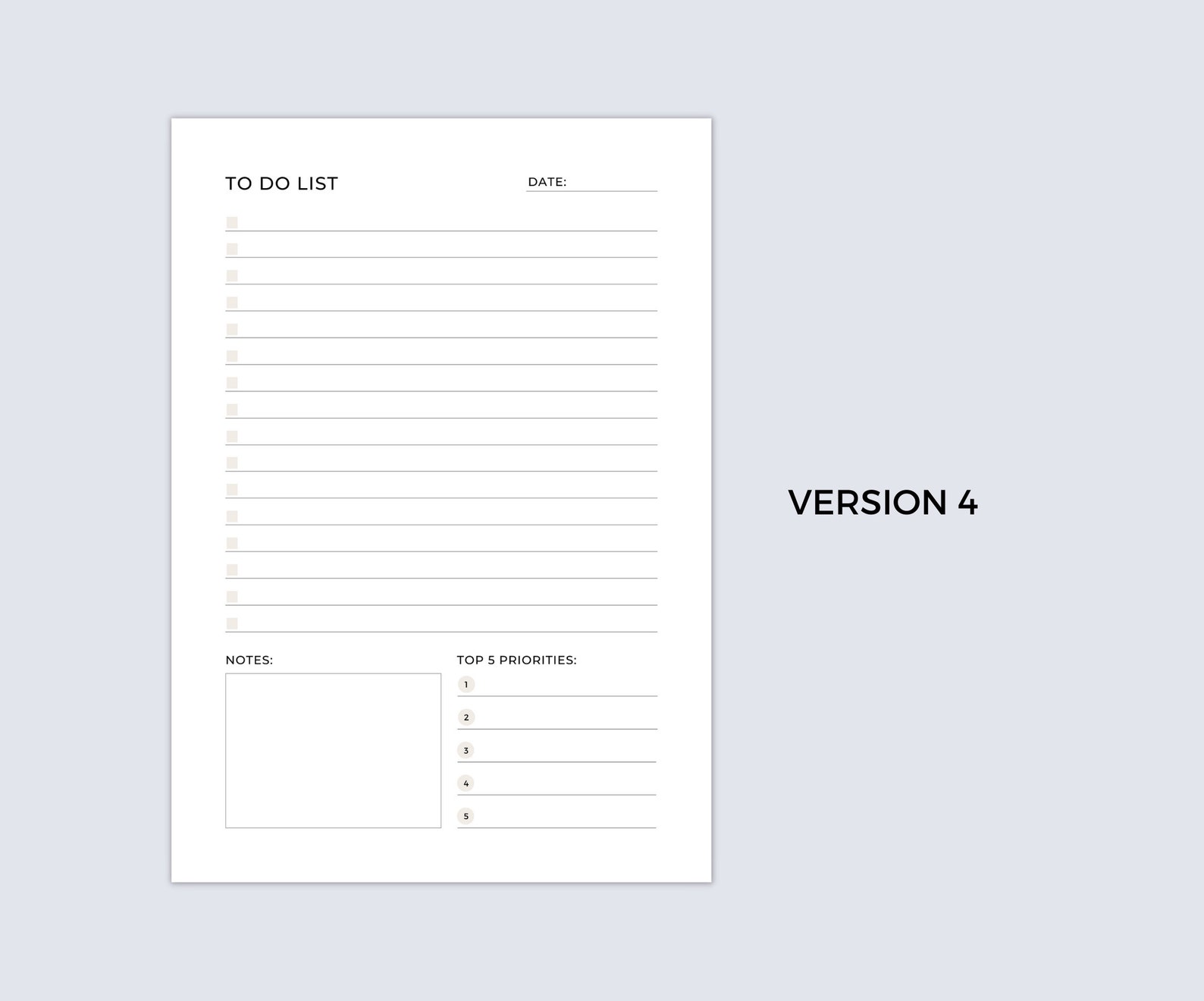 Minimalist to Do List Printable to Do List Simple Daily to - Etsy