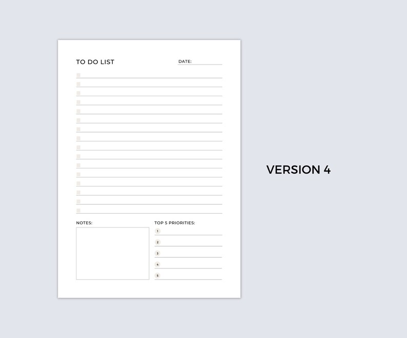 Minimalist to Do List Printable to Do List Simple Daily to - Etsy