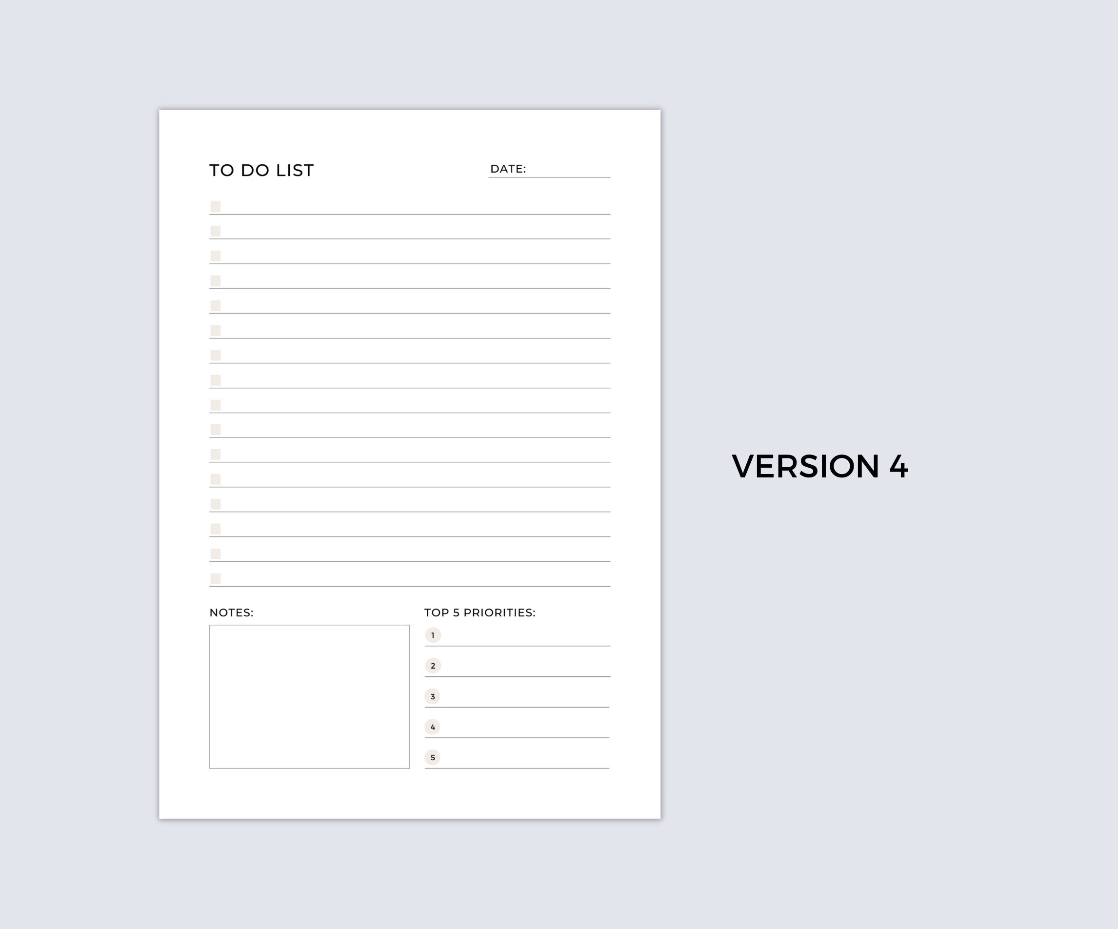 Minimalist To Do List Printable To Do List Simple Daily To - Etsy.de