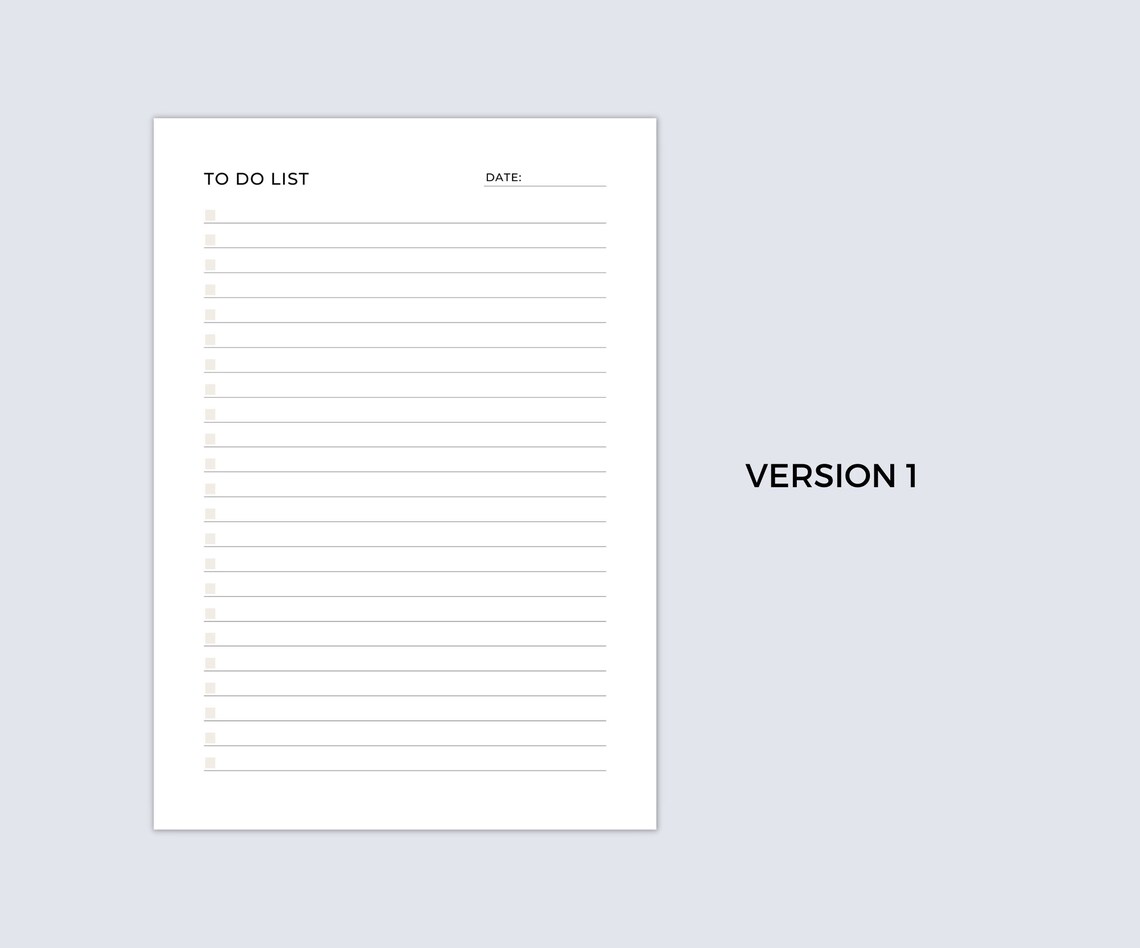 Minimalist To Do List Printable To Do List Simple Daily To - Etsy.de