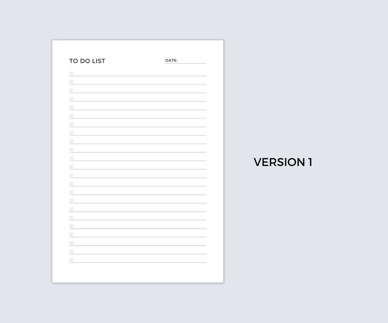 Minimalist to Do List Printable to Do List Simple Daily to - Etsy