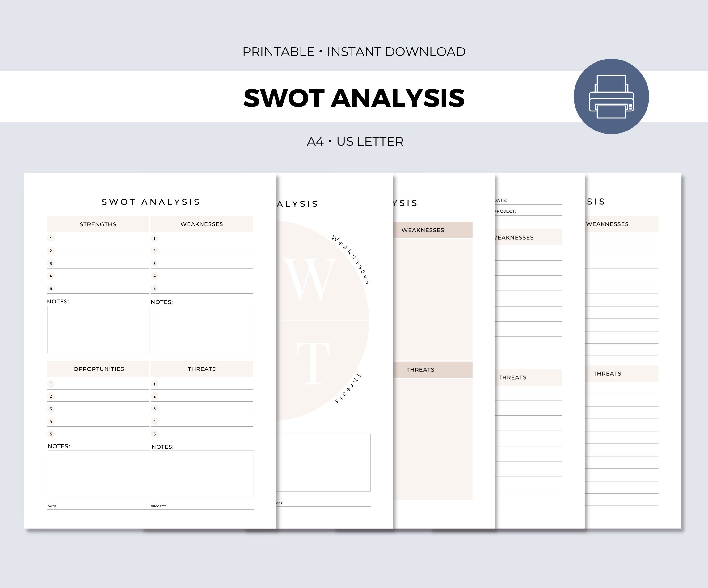 SWOT Analysis Printable Business Planner SWOT Analysis SWOT - Etsy ...