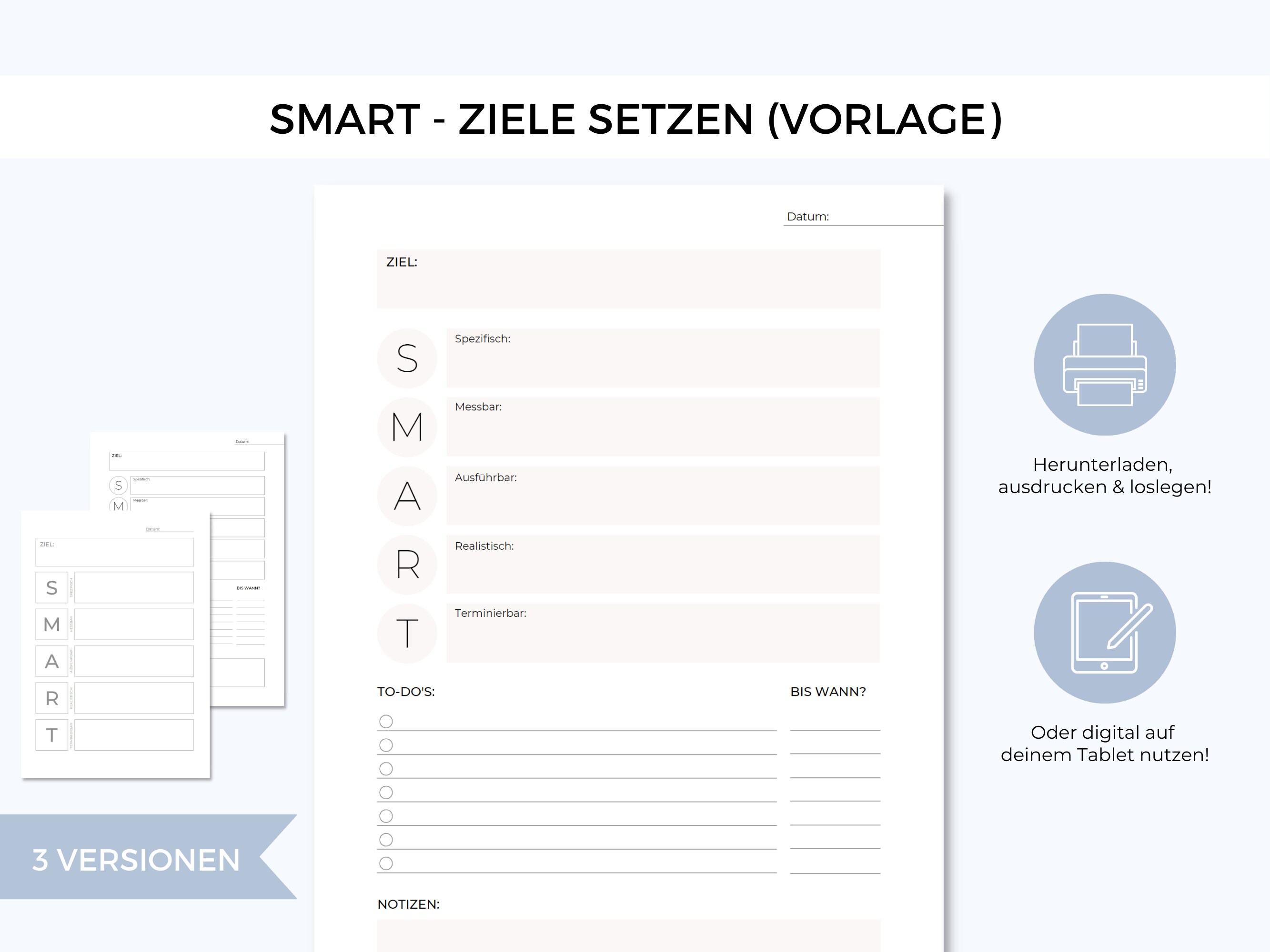 SMART Method Template Set SMART Goals SMART Goal Setting - Etsy