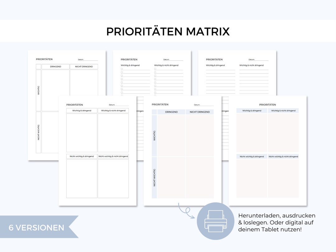 Eisenhower Matrix, Priority Matrix, to Do List Eisenhower Principle ...
