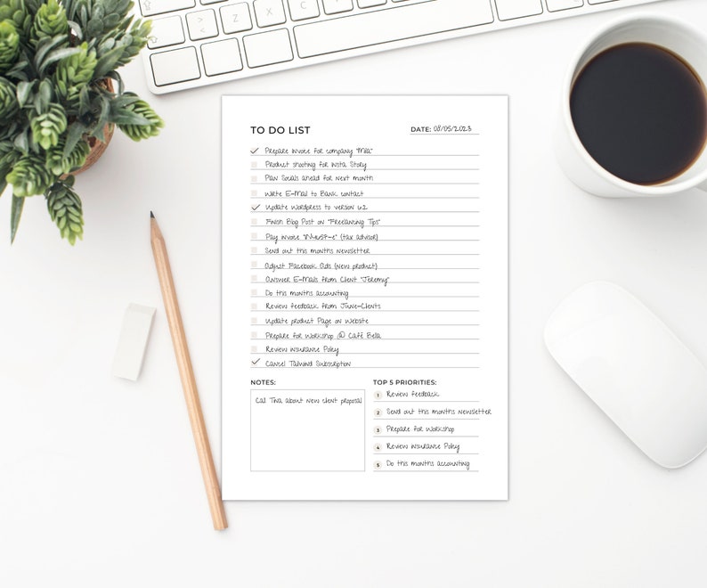Minimalist to Do List Printable to Do List Simple Daily to - Etsy