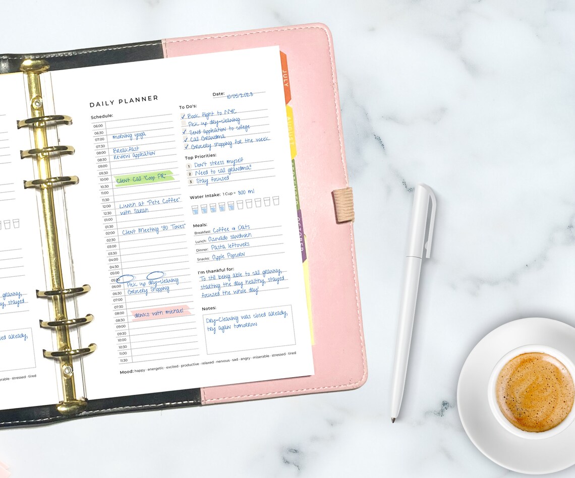 Undated Daily Planner Printable Daily Planner Day Planner - Etsy