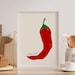 Pepper Poster | Canvas Poster | Kitchen Wall Art Poster | Mid-century ...