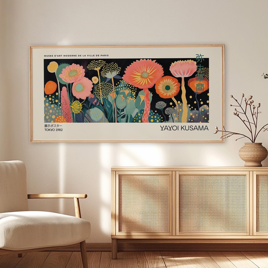 Yayoi Kusama Inspired Poster | Panoramic Wall Art | Japanese Wall Art ...