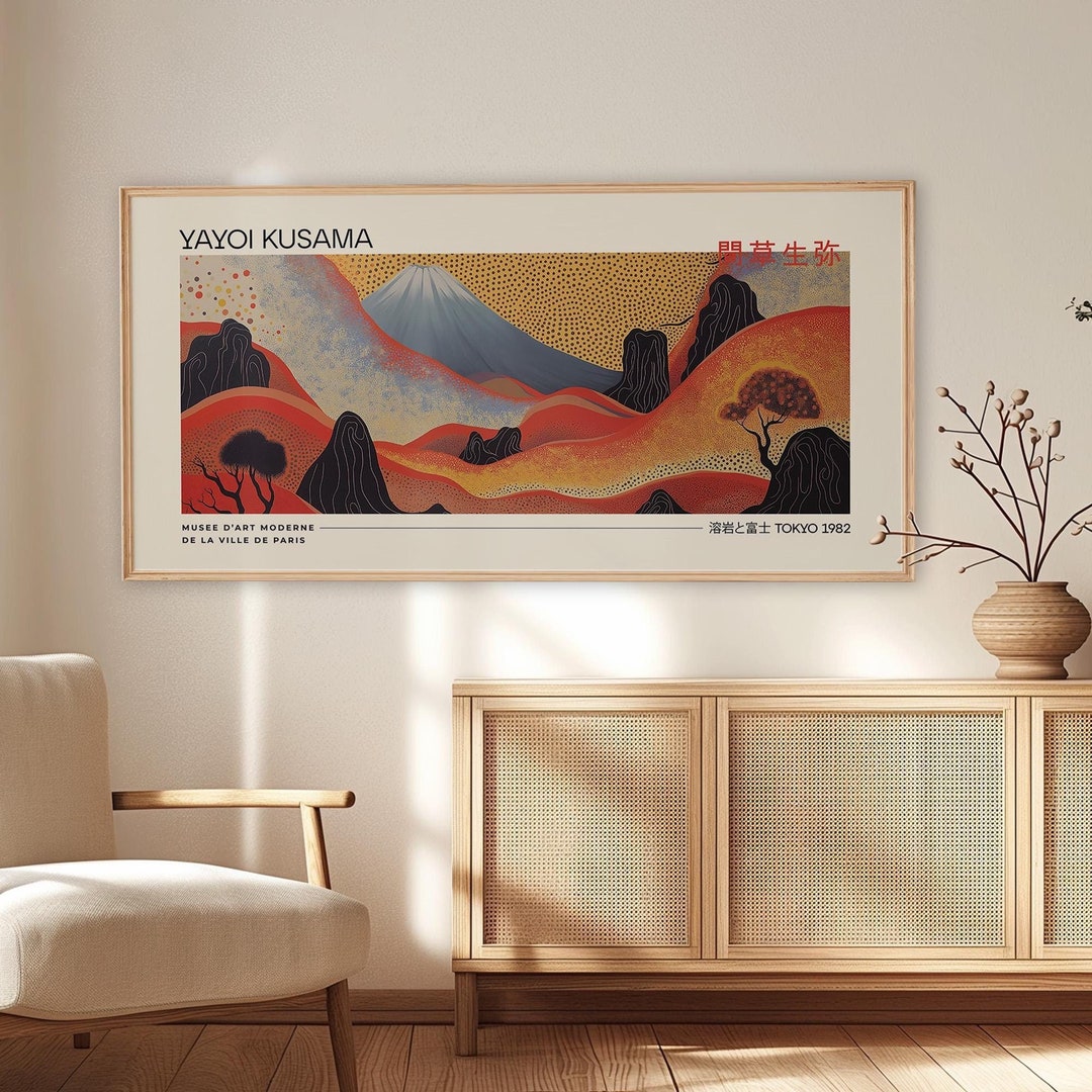 Yayoi Kusama Inspired Poster | Panoramic Wall Art | Japanese Wall Art ...
