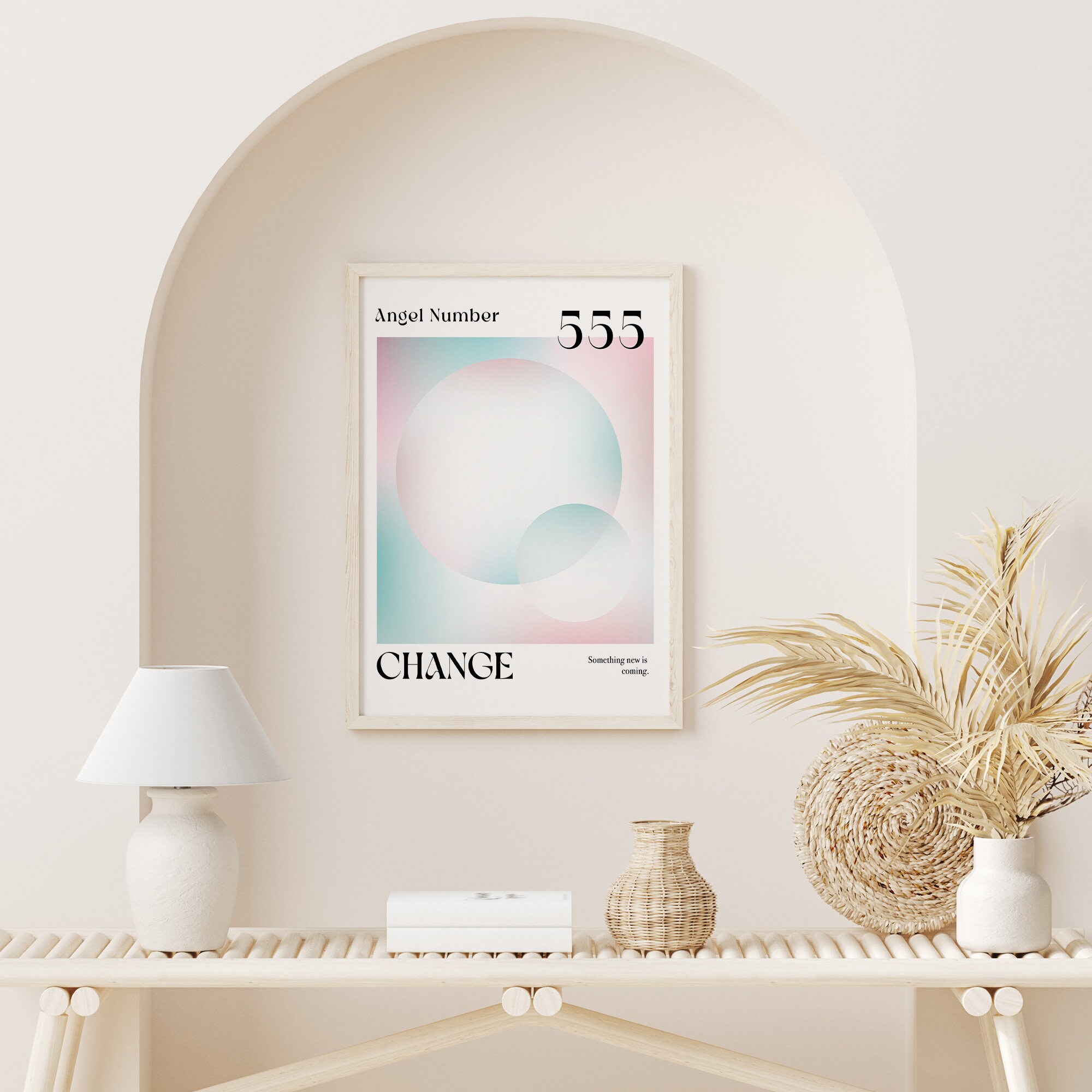 Angel Numbers Aura Poster Canvas Poster 555 Angel Number Gradient Wall ...