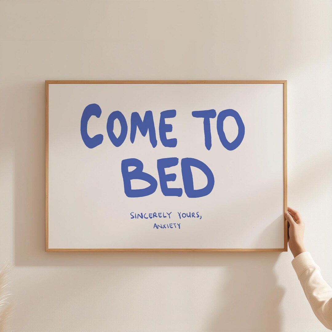 Come to Bed Poster | Horizontal Print | Trendy Bedroom Wall Art | Mid ...