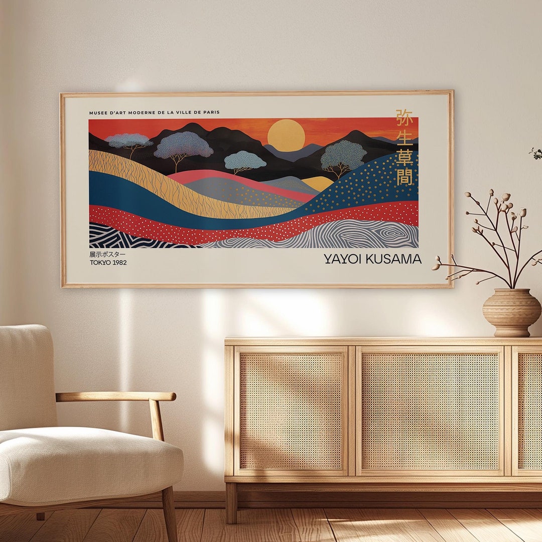 Yayoi Kusama Inspired Poster Panoramic Wall Art Japanese Wall Art ...