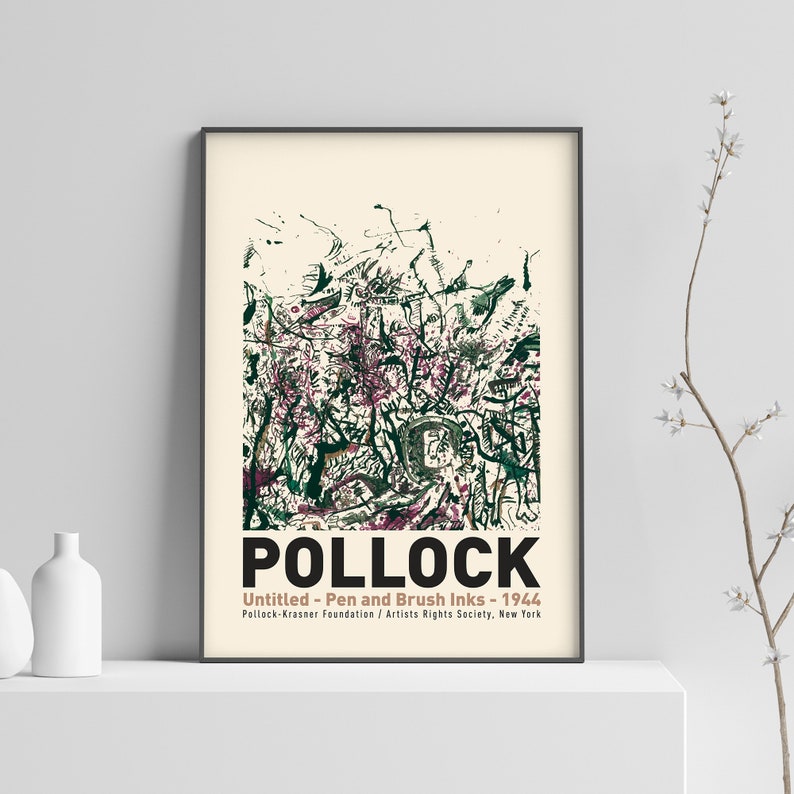 Jackson Pollock Style Poster for Living Room - Abstract Modern Wall Art ...