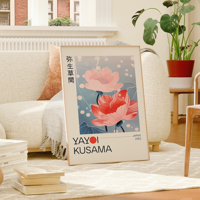 Yayoi Kusama Flowers Exhibition Poster Abstract Art Print Modern Home ...