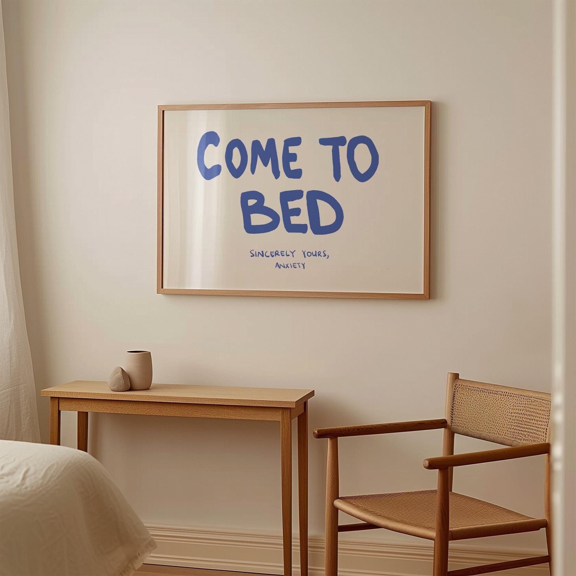 Come to Bed Poster | Horizontal Print | Trendy Bedroom Wall Art | Mid ...