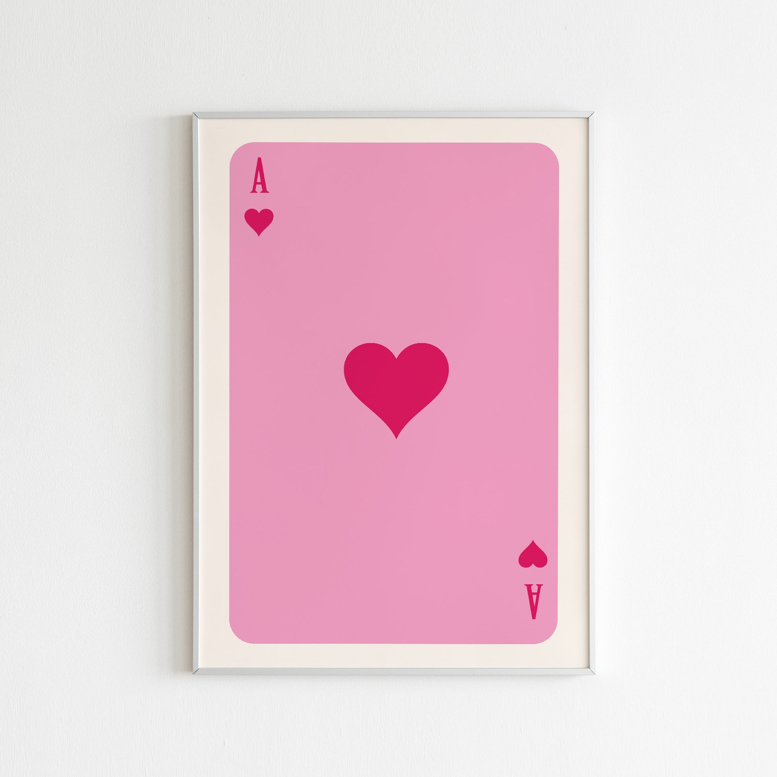 Ace Card Print | Digital Print | Ace of Heart | Digital Download | Pink ...