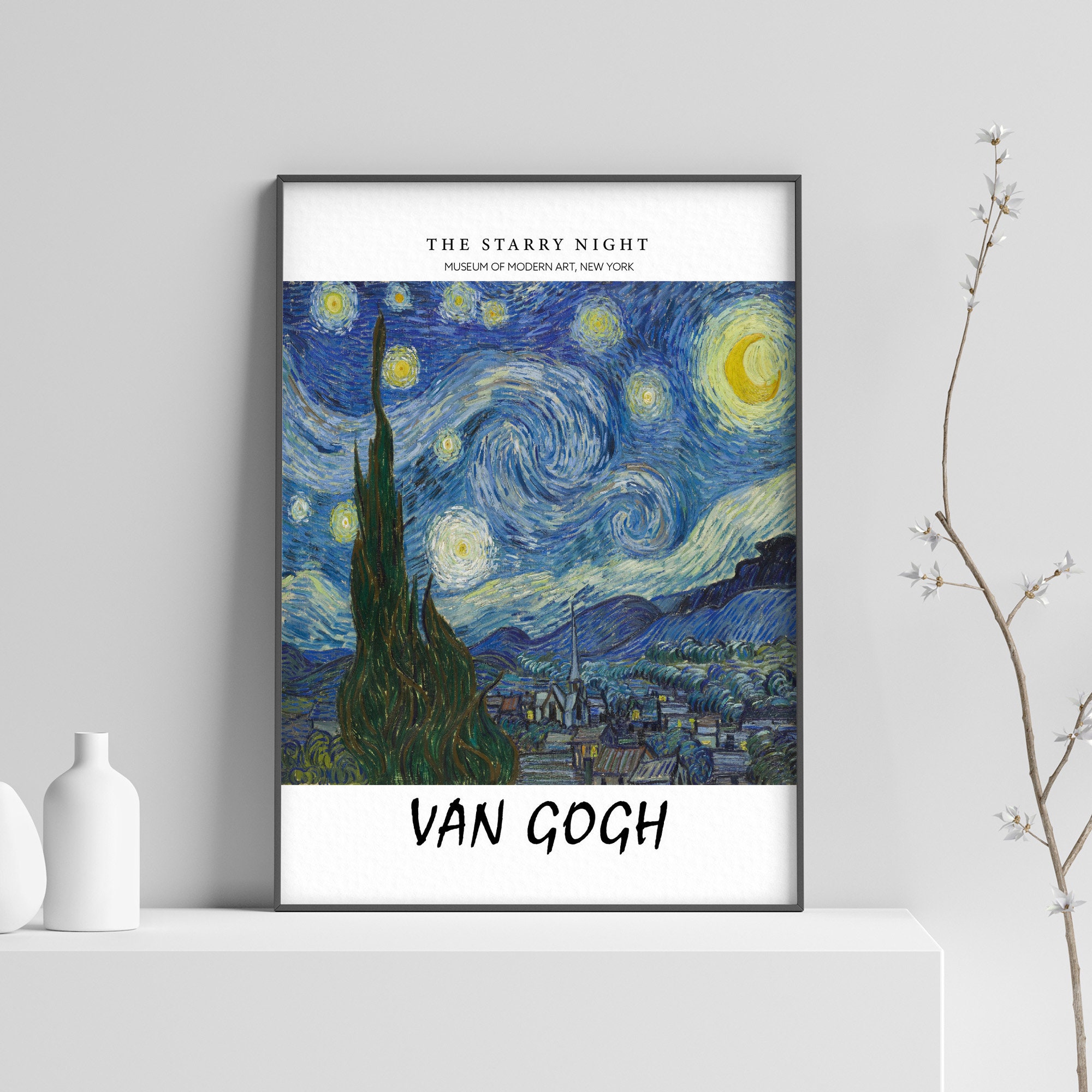 Van Gogh Starry Night Exhibition Poster Canvas Poster - Etsy
