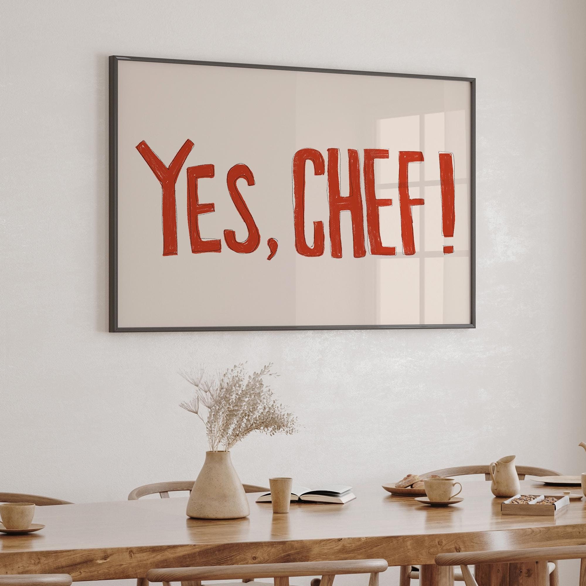 Yes Chef Poster | Canvas Poster | Kitchen Wall Art Poster | the Bear ...
