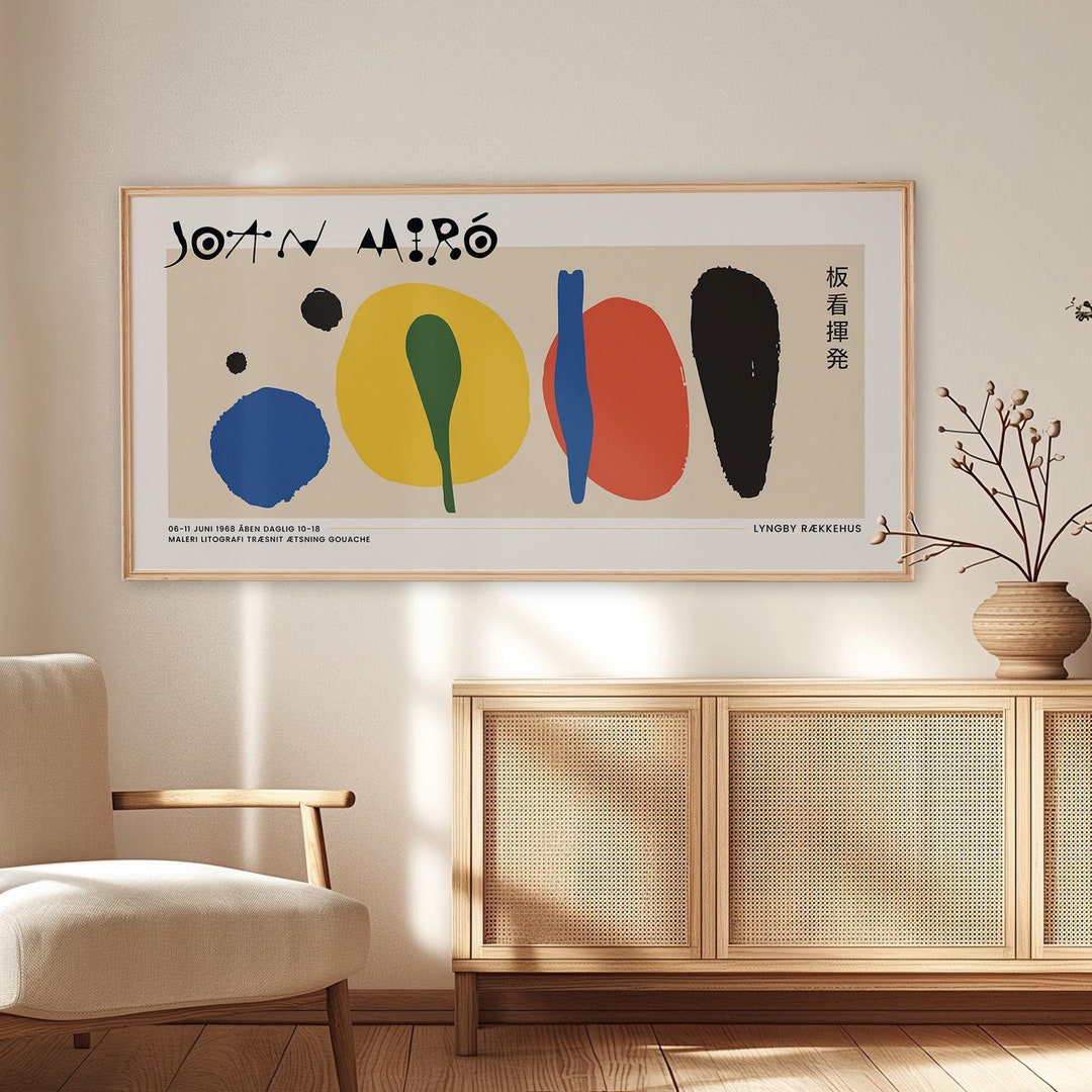 Joan Miró Exhibition Poster | Panoramic Wall Art | Modern Home Decor ...