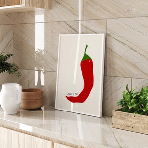 Pepper Poster | Canvas Poster | Kitchen Wall Art Poster | Mid-century ...