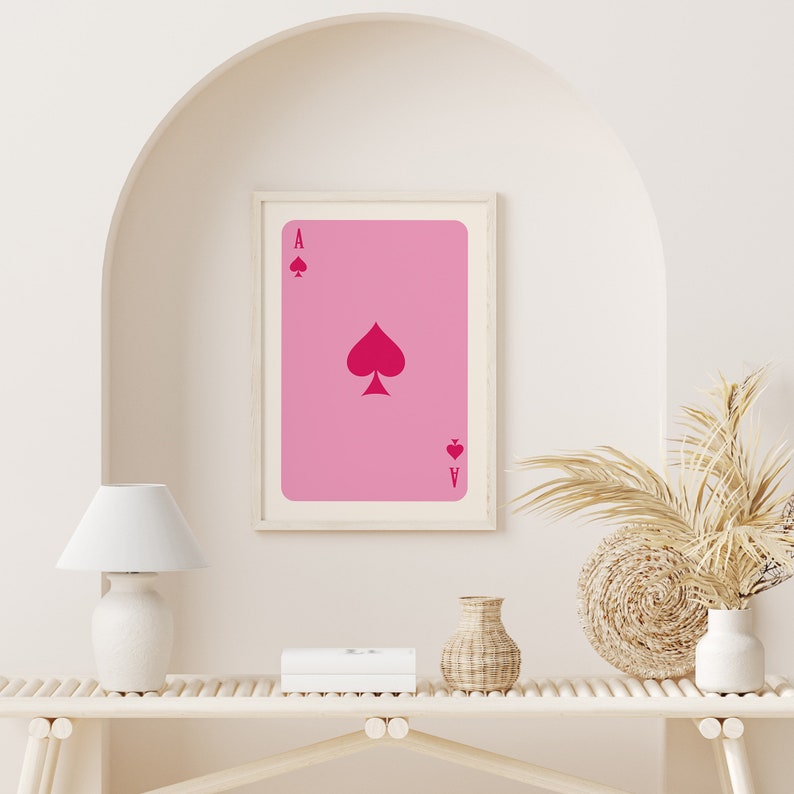 Ace Card Print Digital Print Ace of Spades Digital Download Pink Ace ...