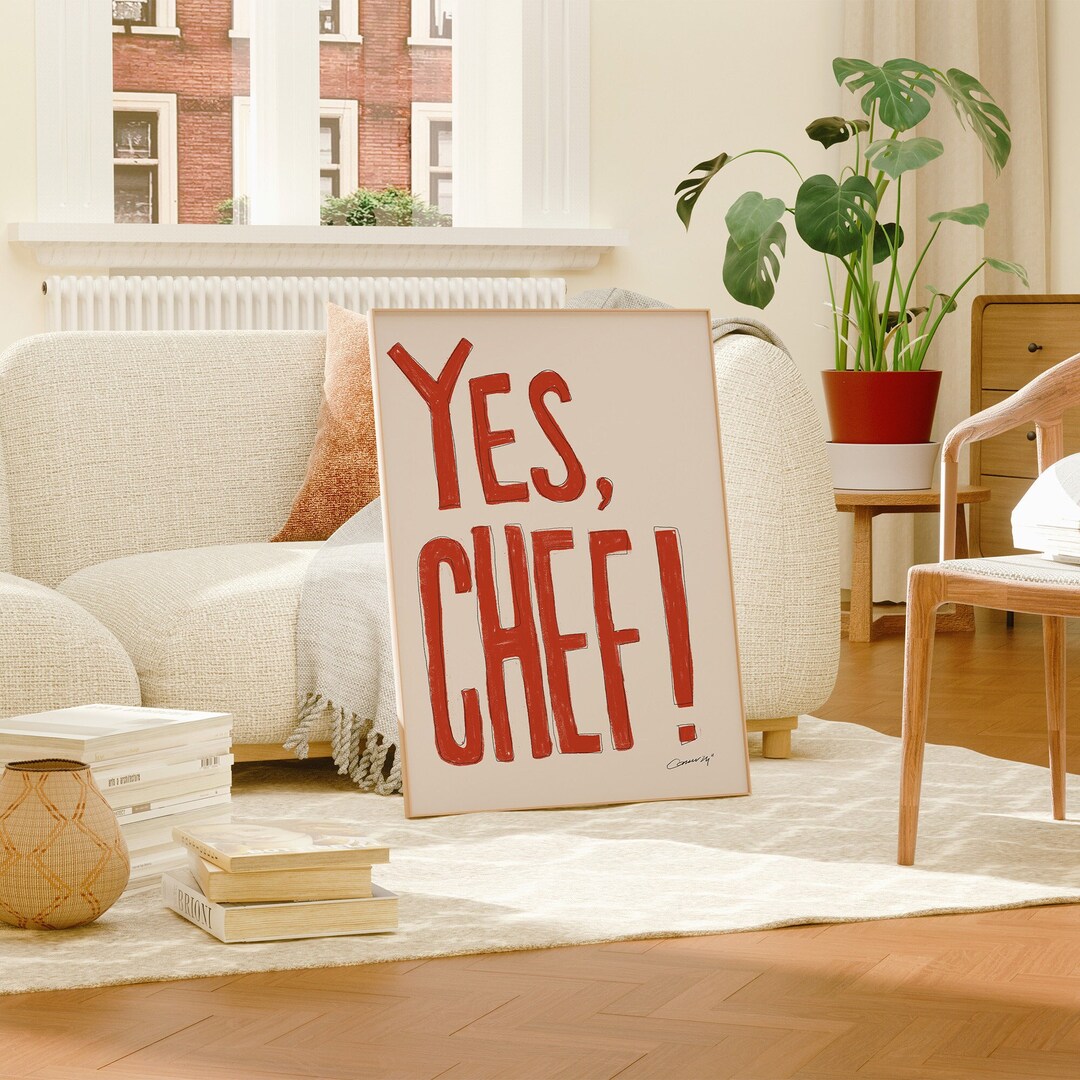Yes Chef Poster | Canvas Poster | Kitchen Wall Art Poster | the Bear ...